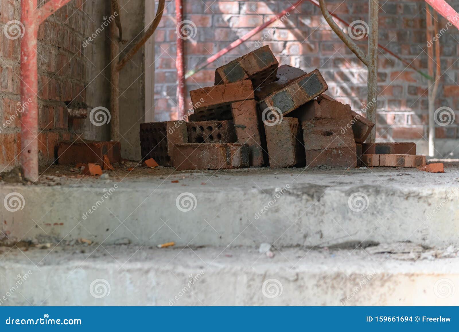 Bricks Inside Unfinished Building Stock Photo - Image of architectural ...