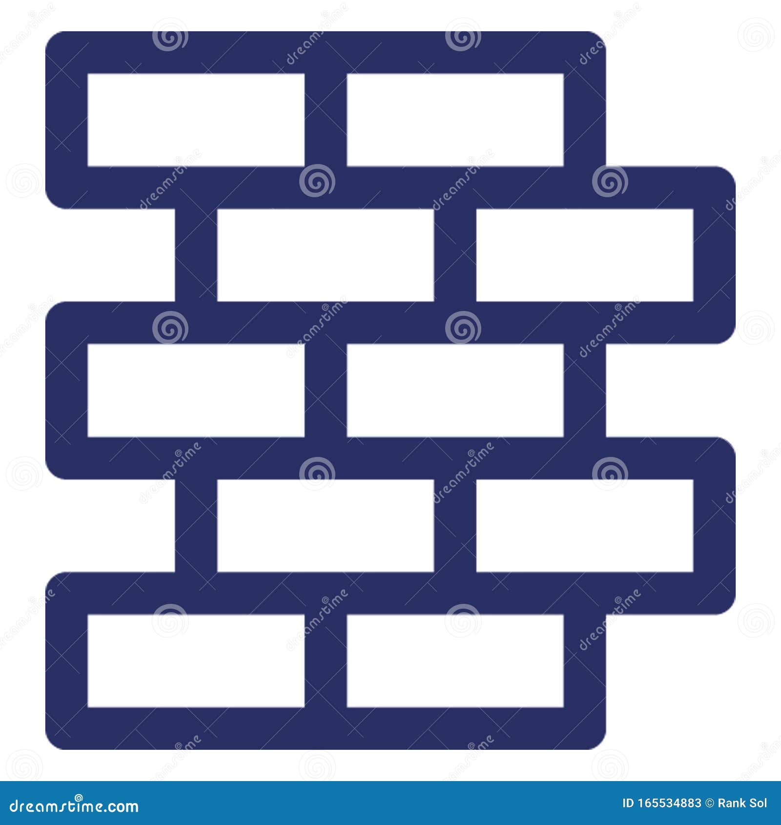Bricks Isolated Vector with Outline Icon Which Can Easily Modify or ...