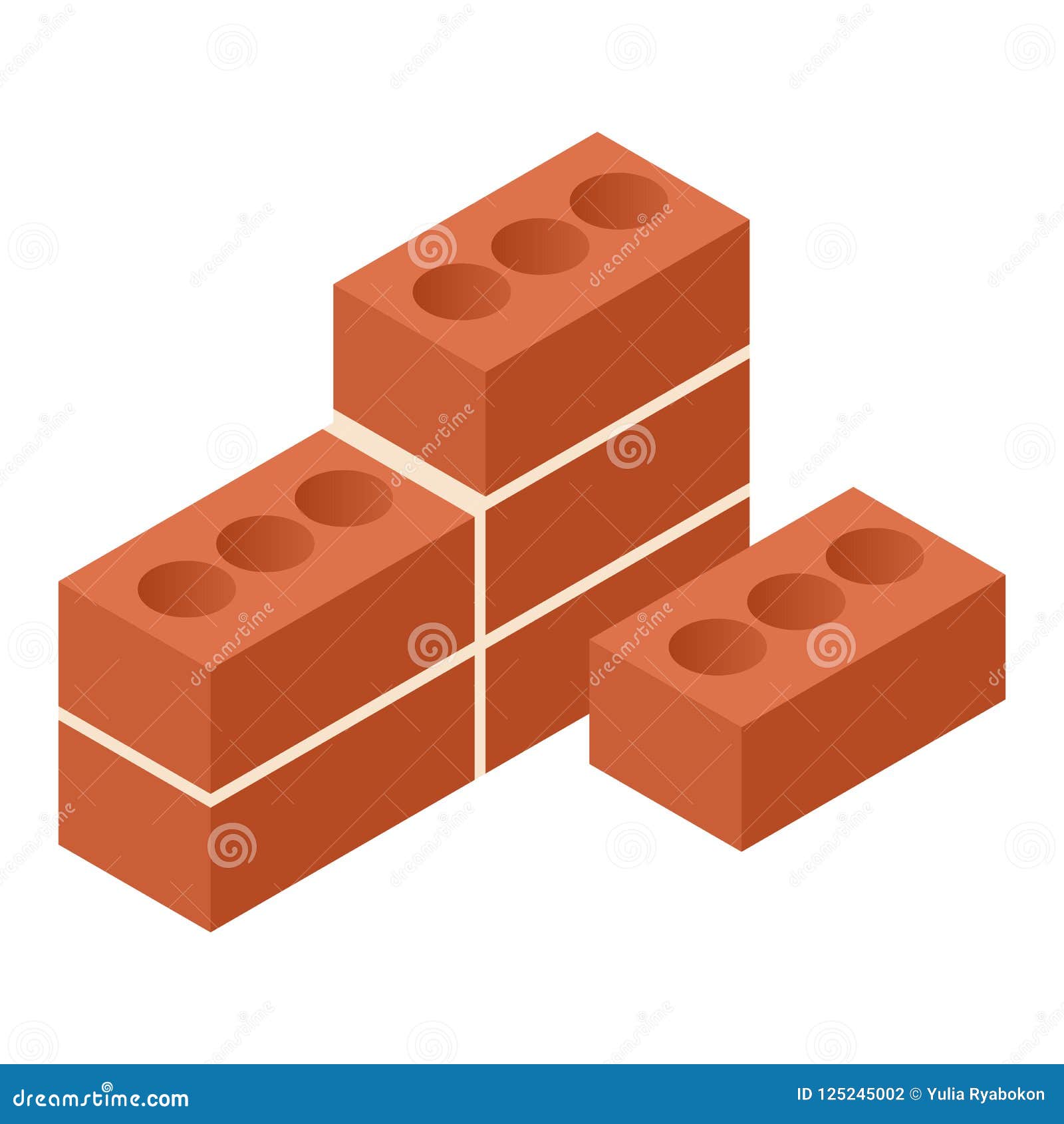 Bricks isometric 3d icon stock illustration. Illustration of ...