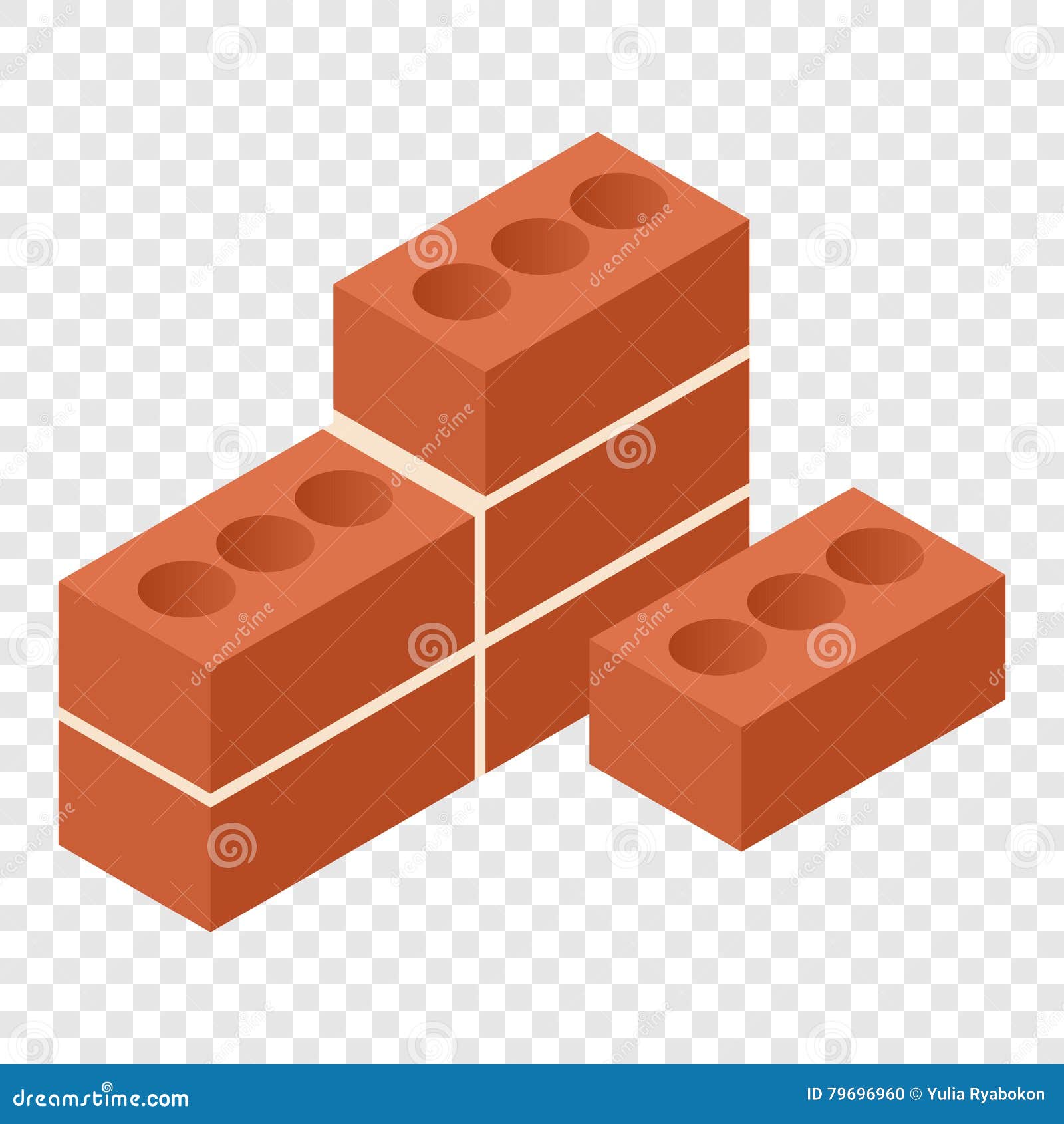 Bricks isometric 3d icon stock vector. Illustration of isometric - 79696960