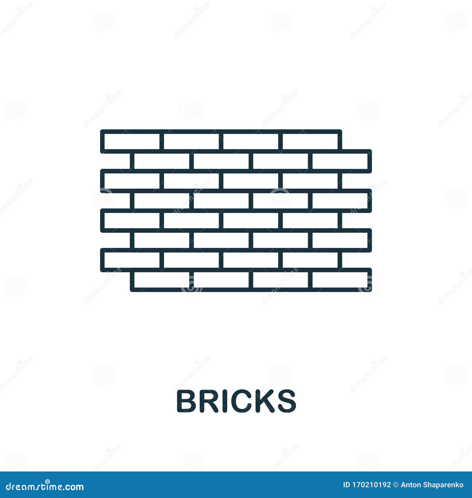 Bricks Line Icon. Thin Style Element from Construction Tools Icons ...