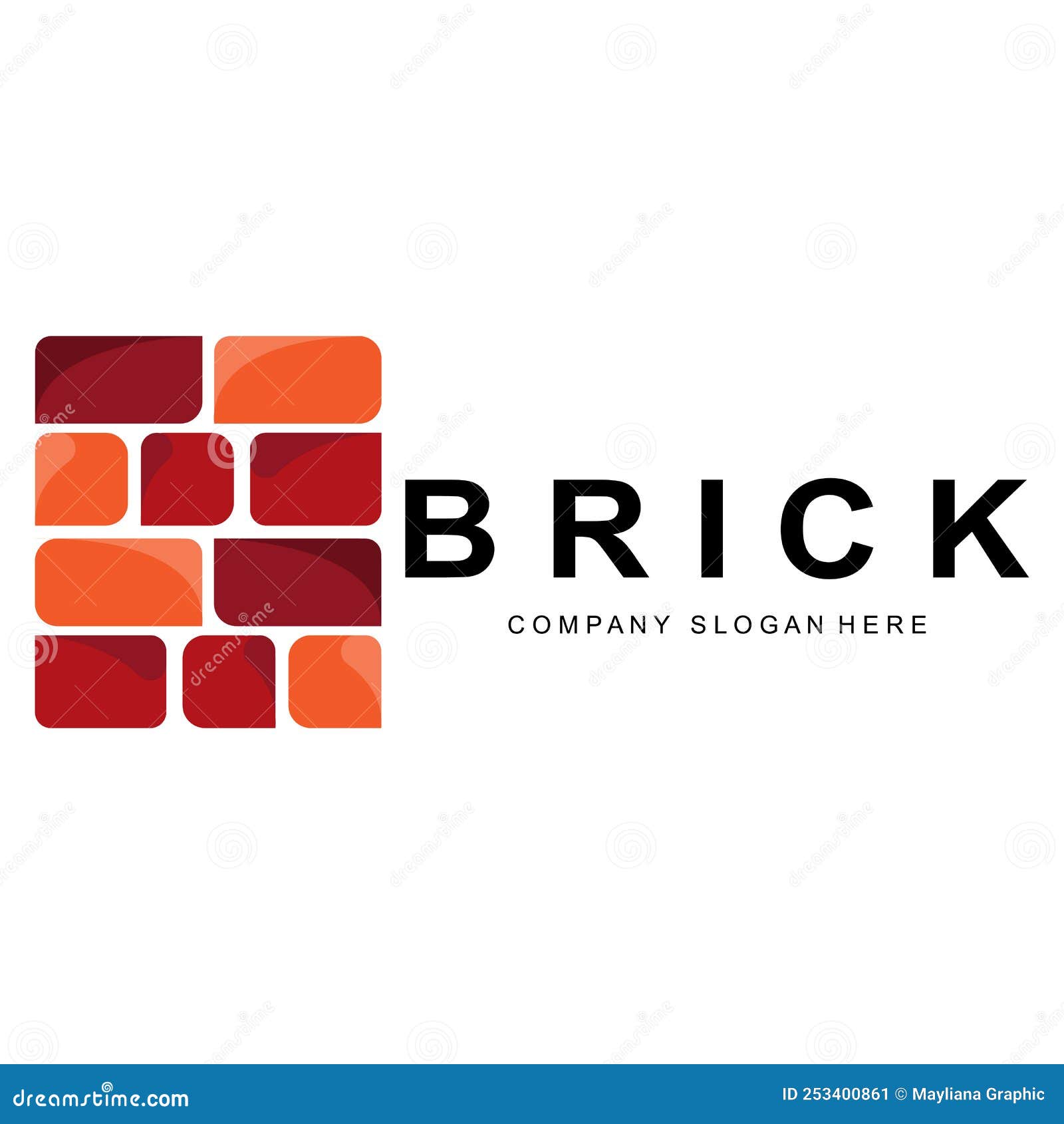 Bricks Logo Design, Material Stone Illustration Vector, Building ...