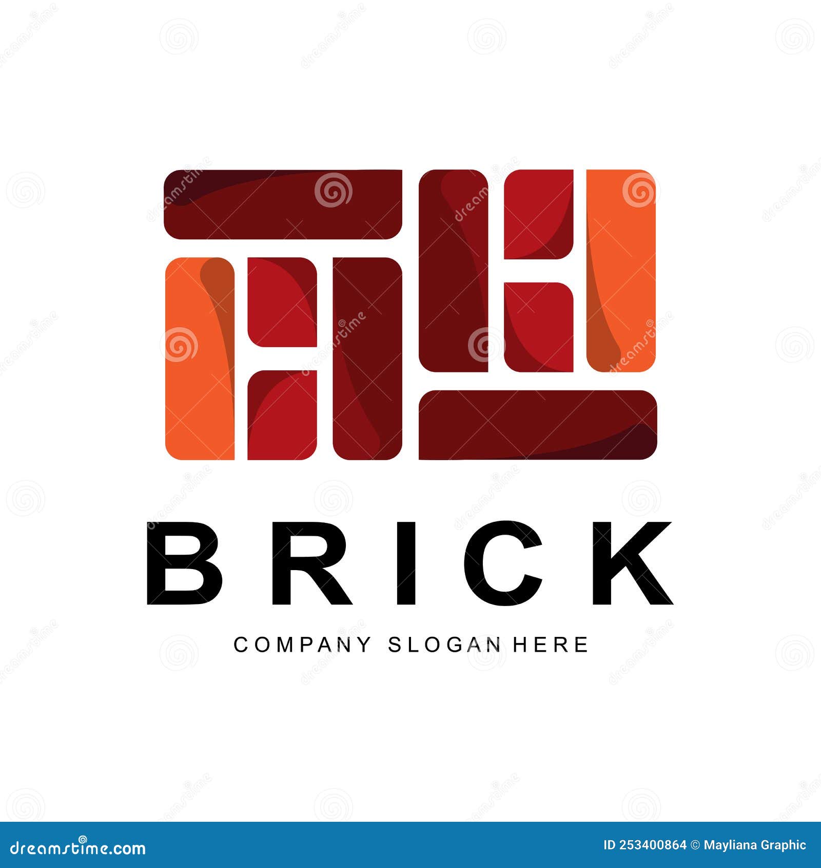 Bricks Logo Design, Material Stone Illustration Vector, Building ...