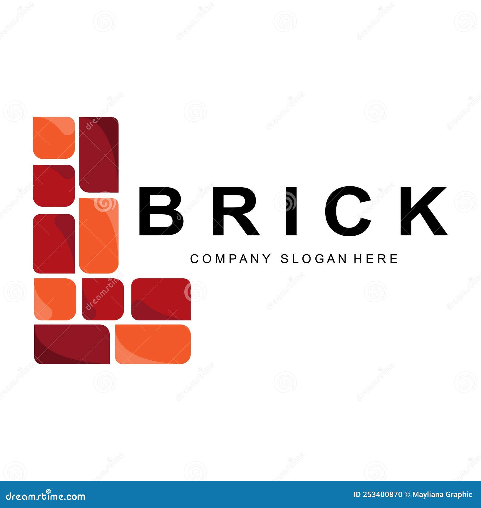 Bricks Logo Design, Material Stone Illustration Vector, Building ...