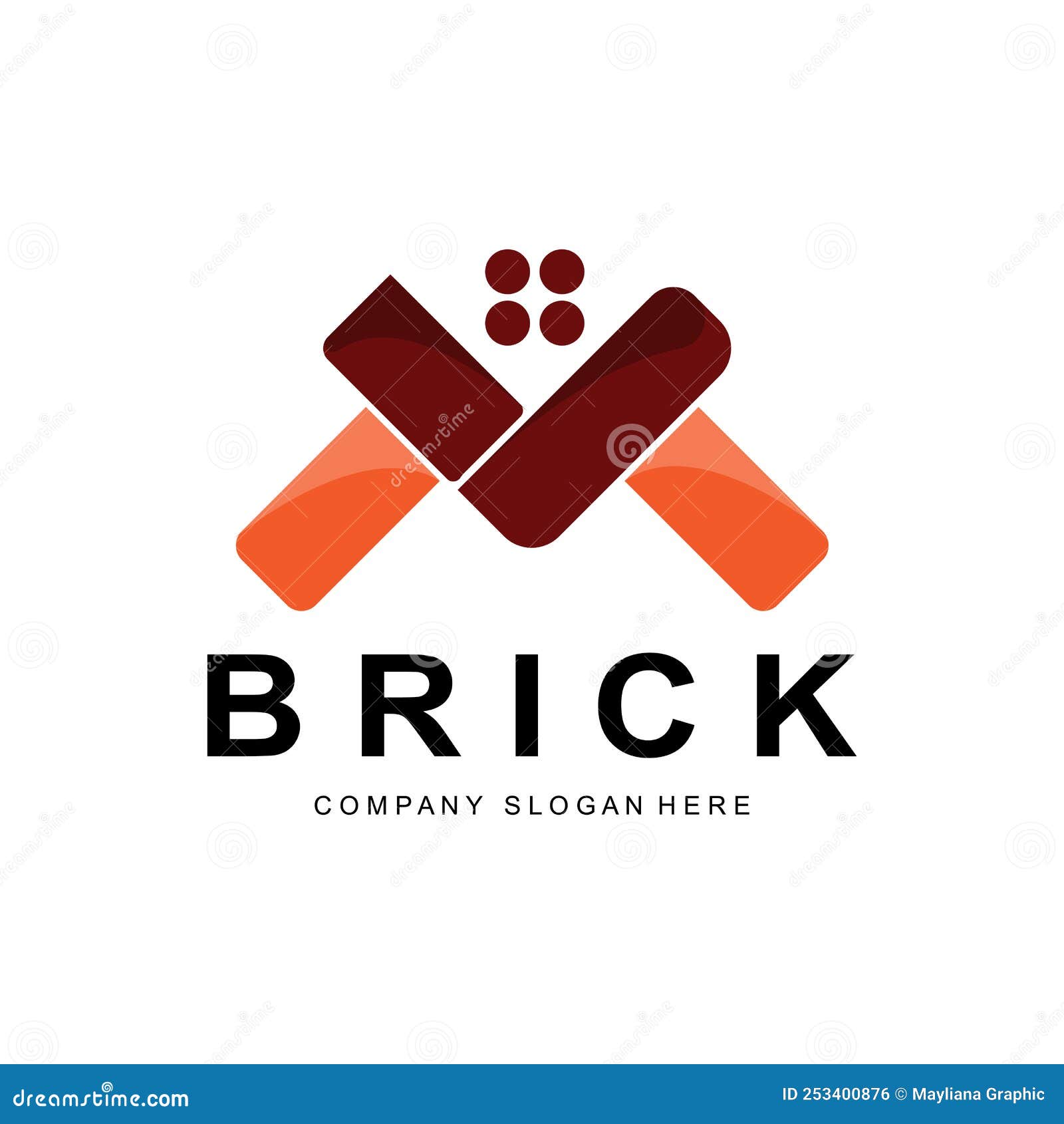 Bricks Logo Design, Material Stone Illustration Vector, Building ...