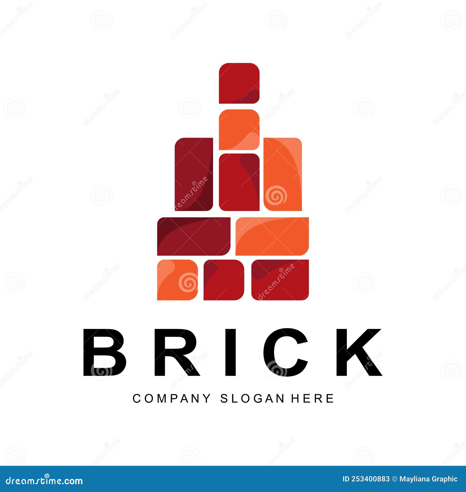 Bricks Logo Design, Material Stone Illustration Vector, Building ...