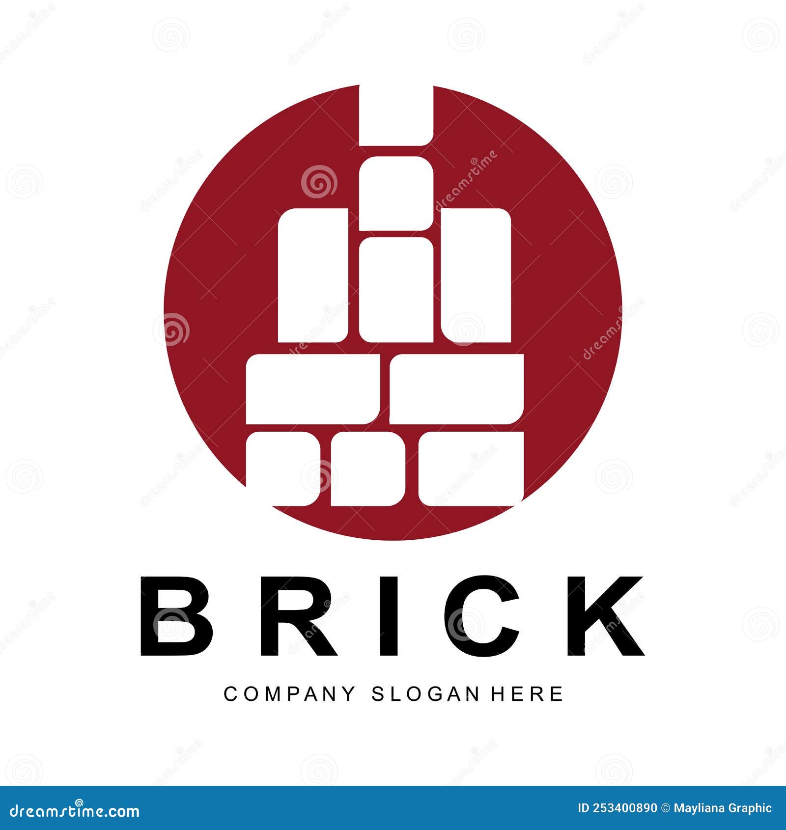 Bricks Logo Design, Material Stone Illustration Vector, Building ...