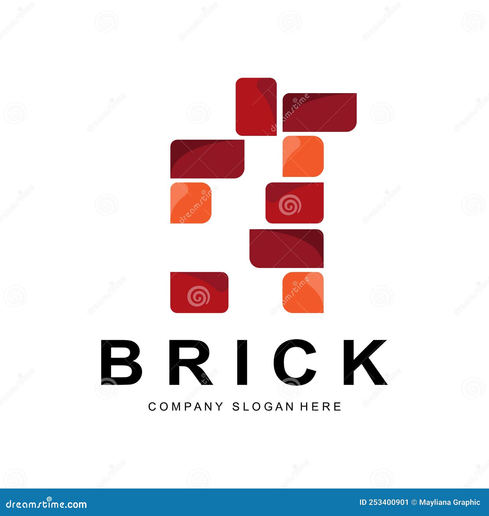 Bricks Logo Design, Material Stone Illustration Vector, Building ...
