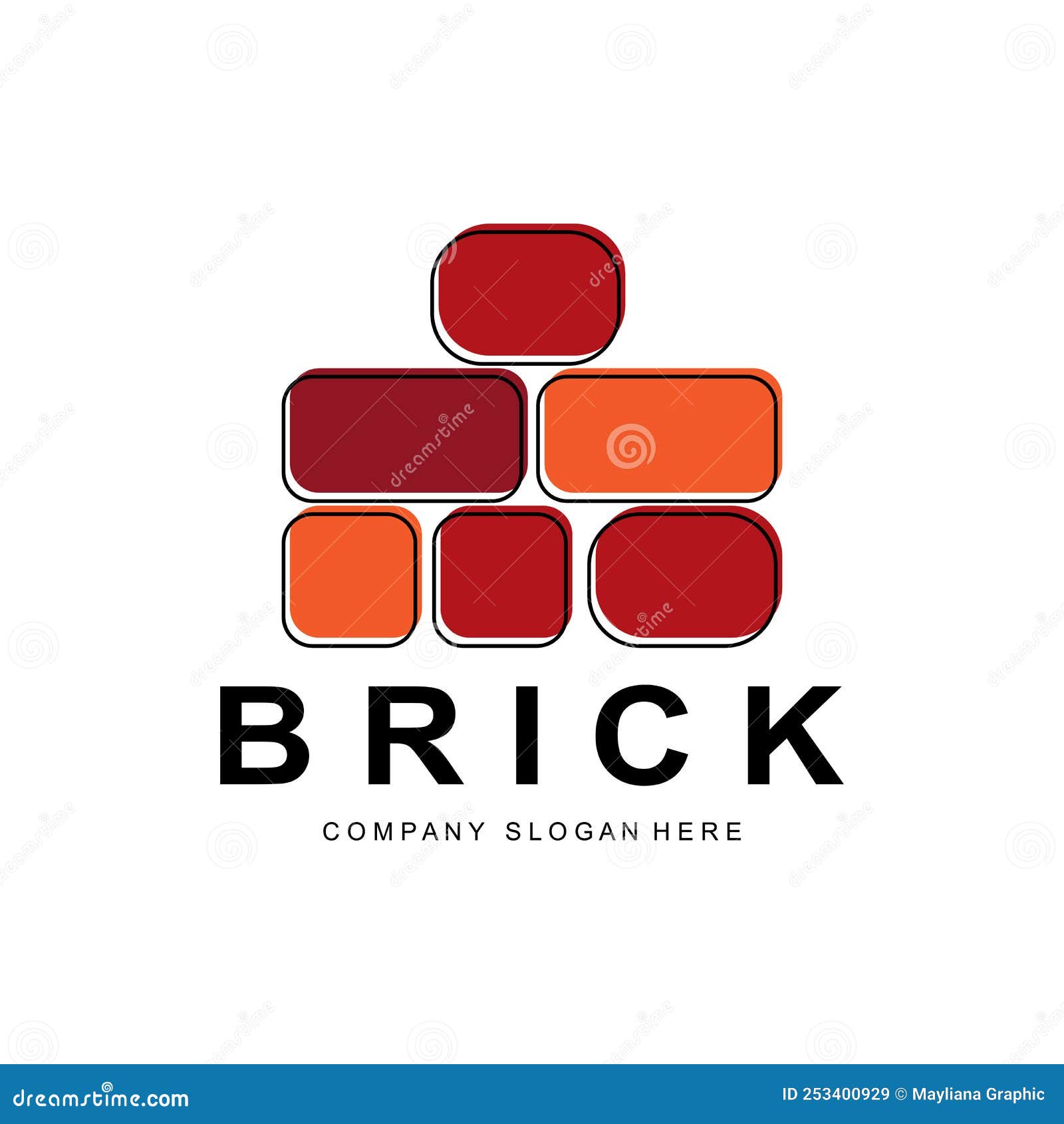 Bricks Logo Design, Material Stone Illustration Vector, Building ...