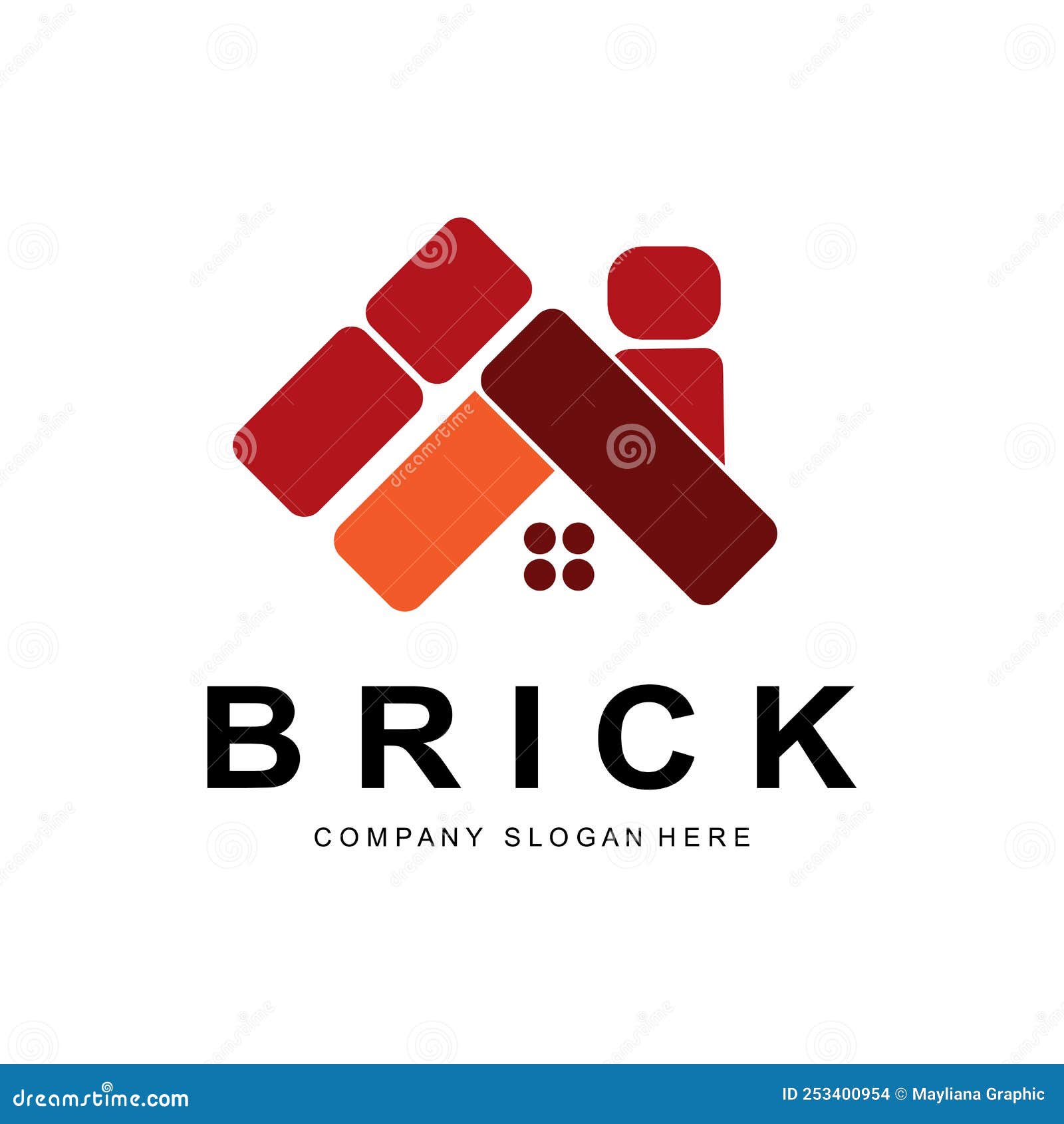 Bricks Logo Design, Material Stone Illustration Vector, Building ...