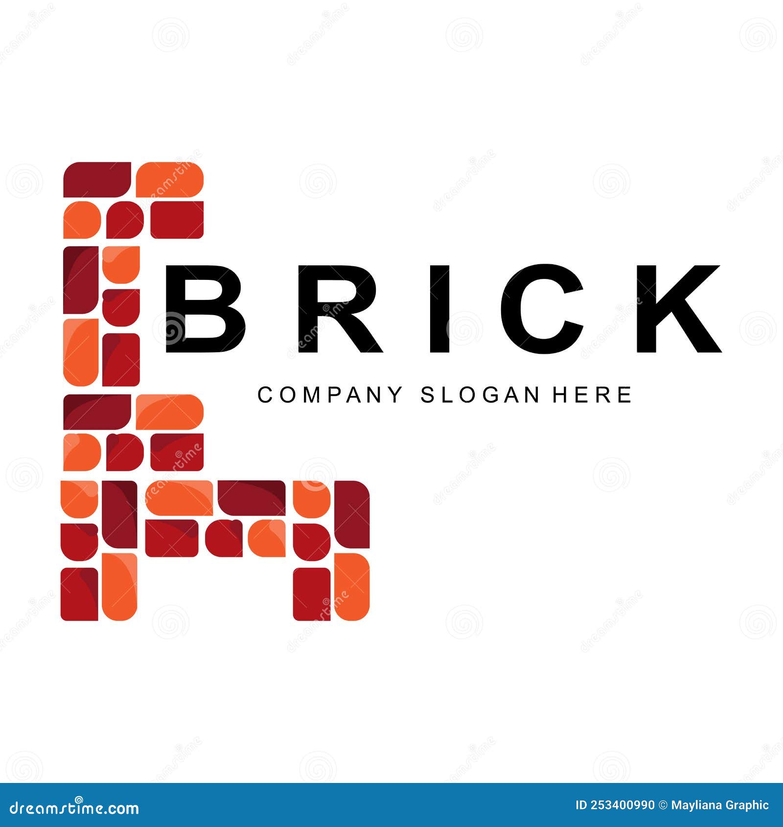 Bricks Logo Design, Material Stone Illustration Vector, Building ...