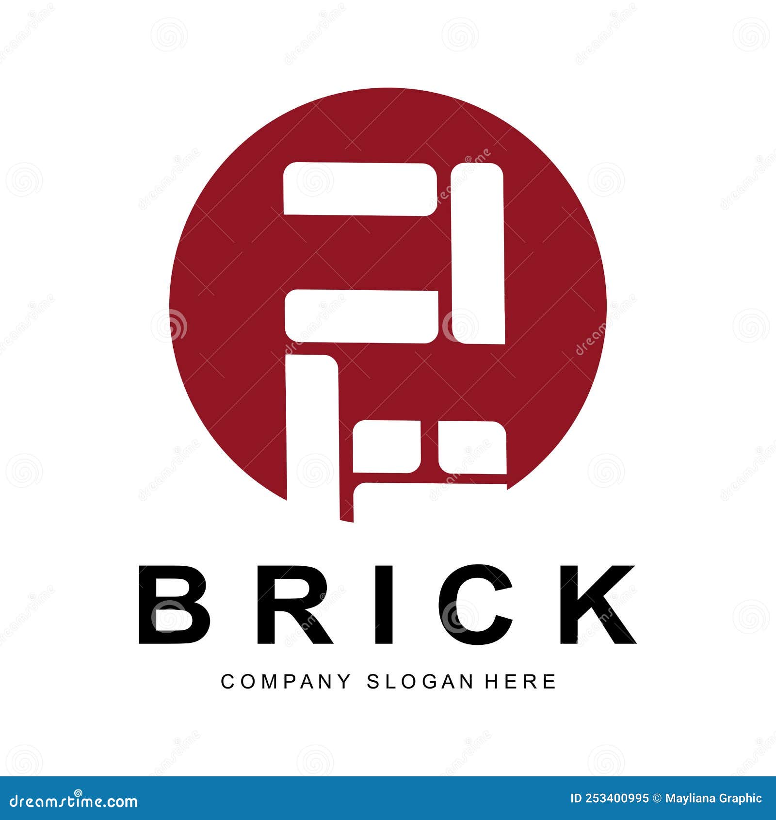 Bricks Logo Design, Material Stone Illustration Vector, Building ...