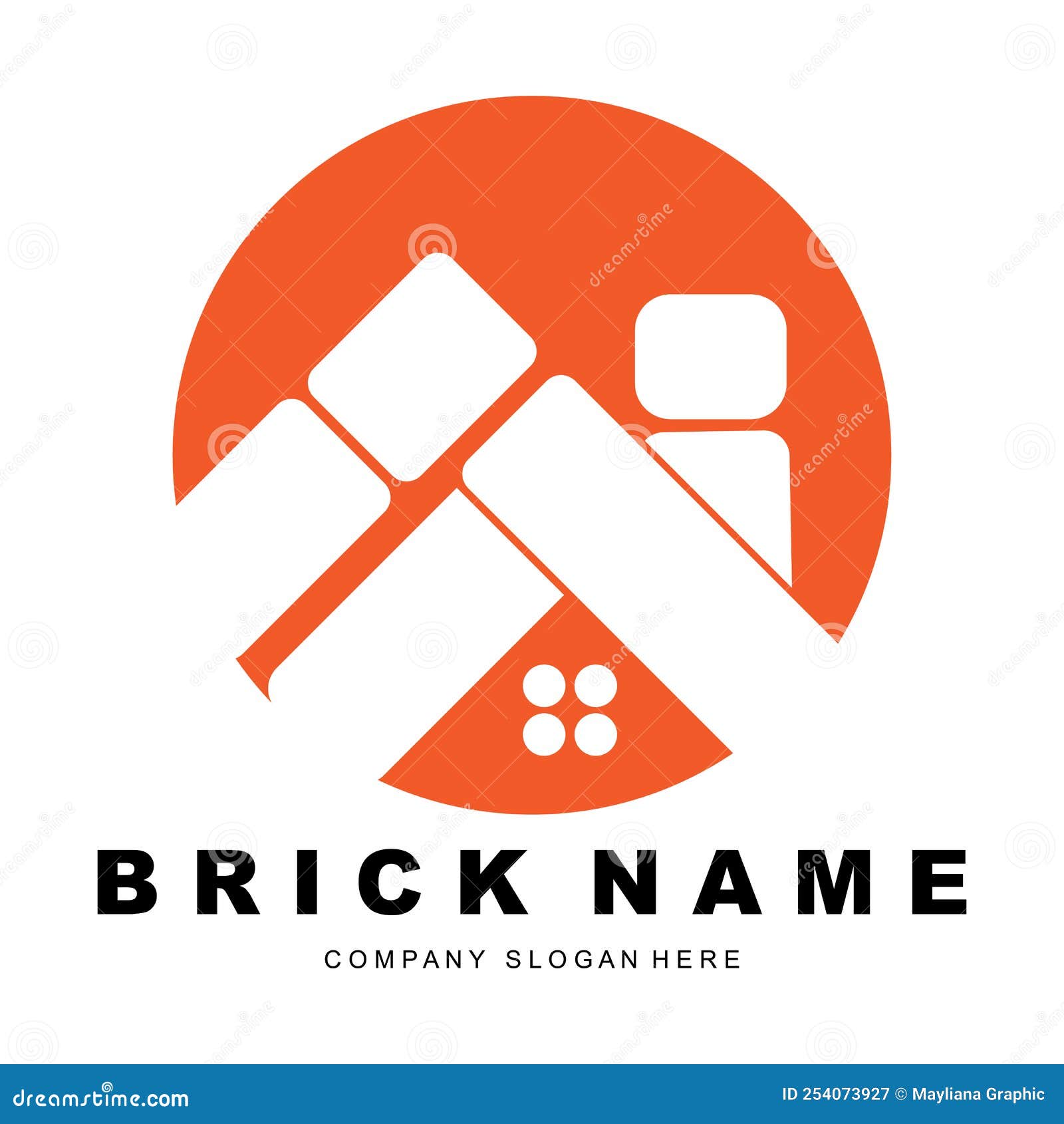 Bricks Logo Design, Material Stone Illustration Vector, Building ...