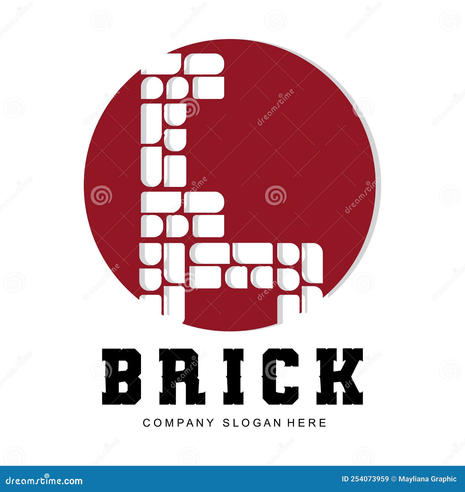 Bricks Logo Design, Material Stone Illustration Vector, Building ...