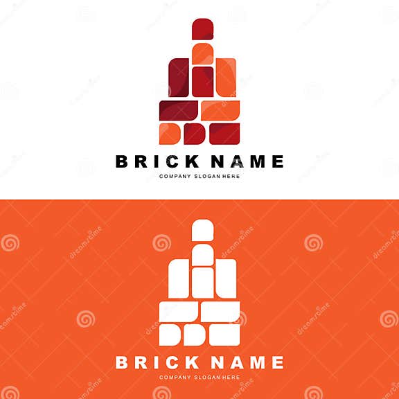 Bricks Logo Design, Material Stone Illustration Vector, Building ...