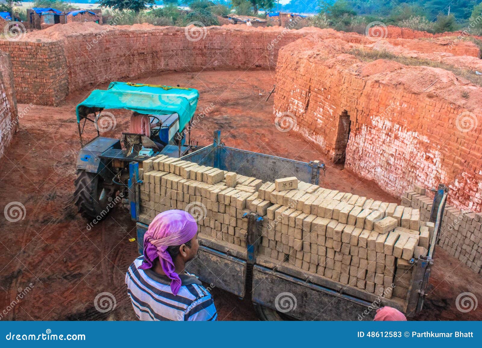 Bricks manufacturing site. editorial stock photo. Image of editorial ...