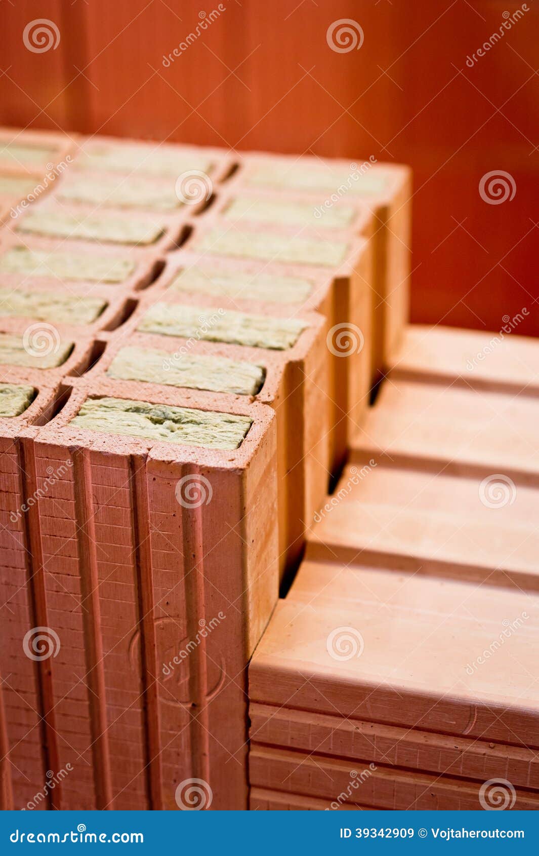 Bricks with Mineral Wool Insulation Stock Image - Image of conservation ...