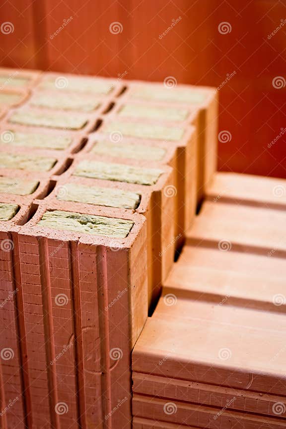 Bricks with Mineral Wool Insulation Stock Image - Image of conservation ...