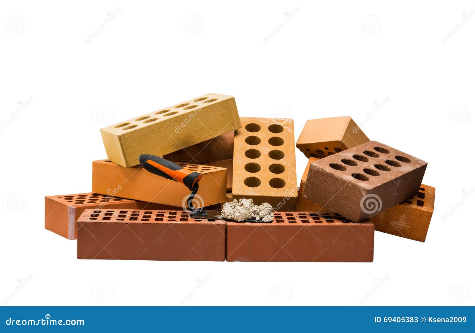 Bricks with mortar stock image. Image of handle, masonry - 69405383