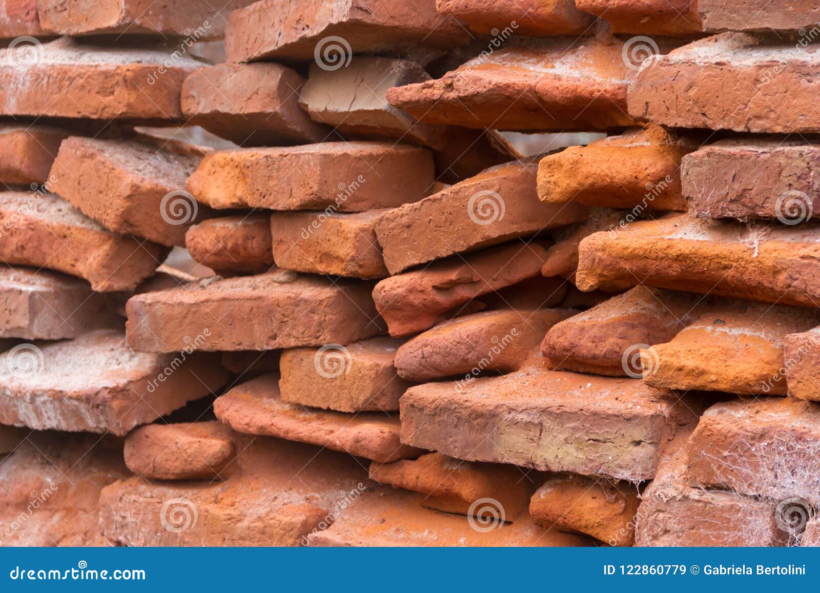 Bricks of the Old Collapsed Wall Stock Image - Image of render, brick ...