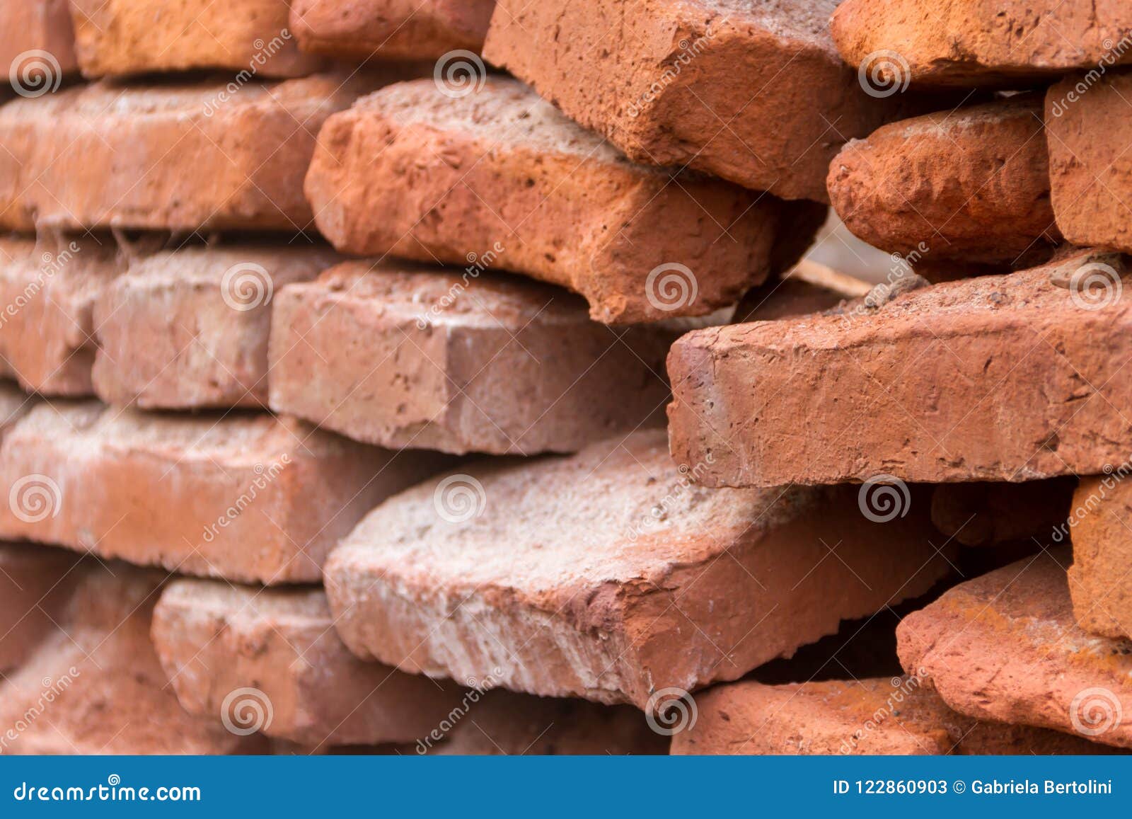 Bricks of the Old Collapsed Wall Stock Image - Image of weather, icon ...