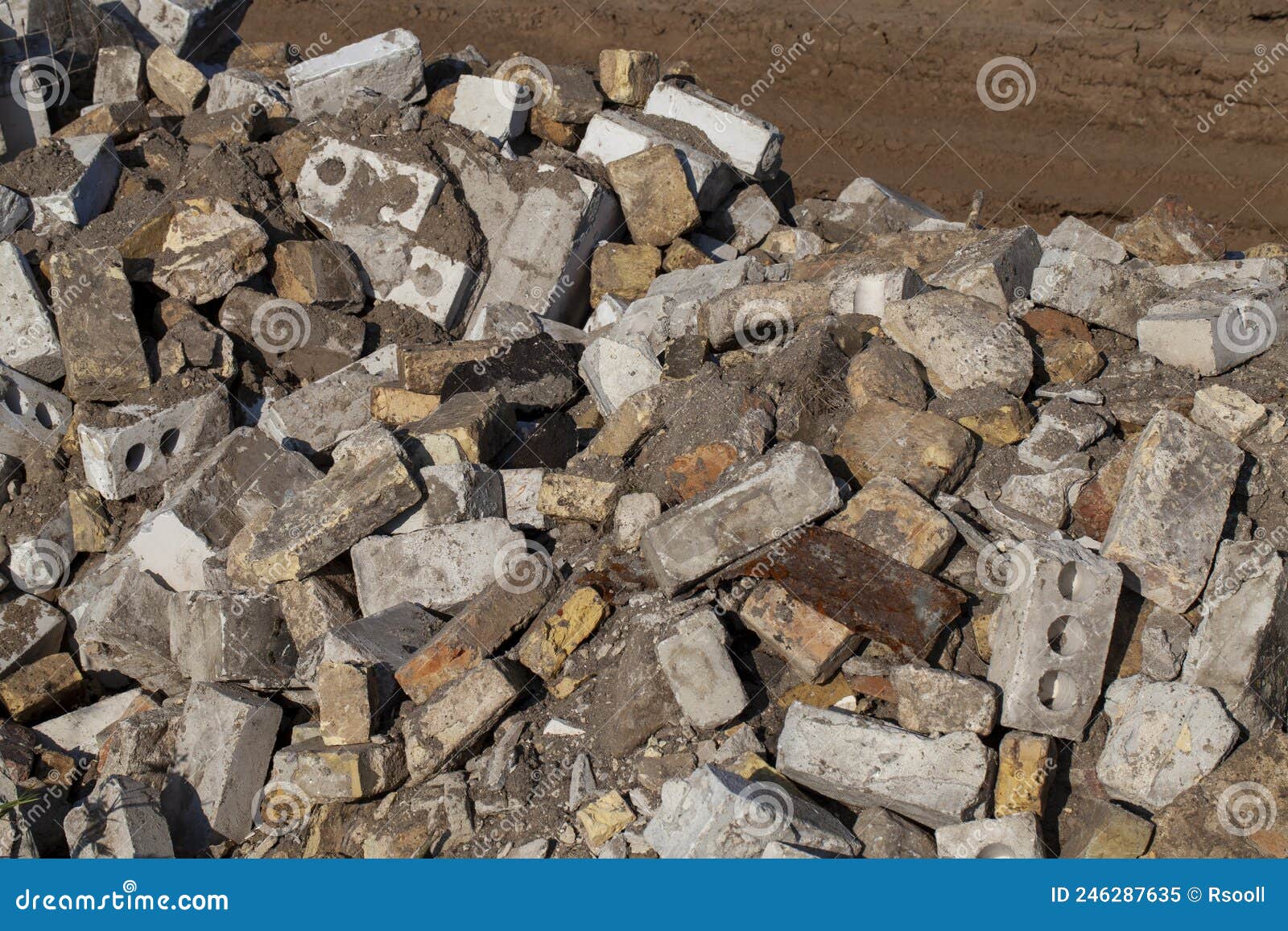 Bricks and Other Building Materials Scattered on the Territory Stock ...