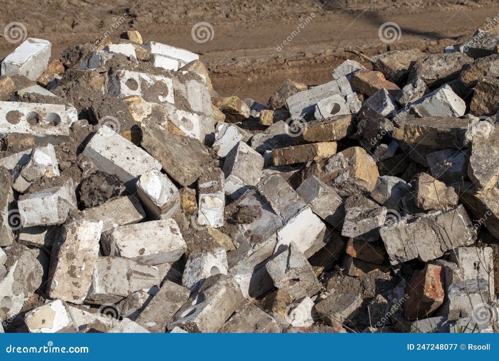 Bricks and Other Building Materials Scattered on the Territory Stock ...