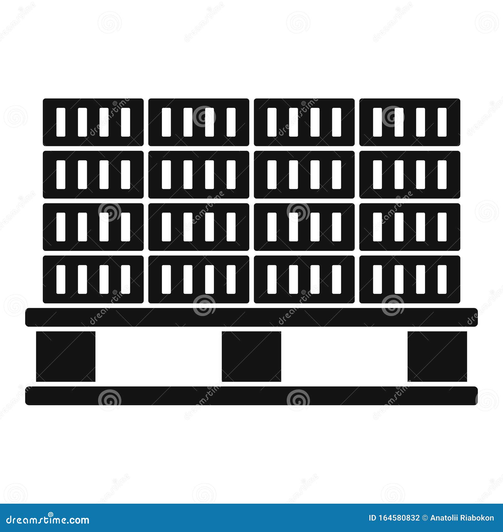 Bricks On Pallet. Bricks Building Material. 3d Flat Vector Isometric ...