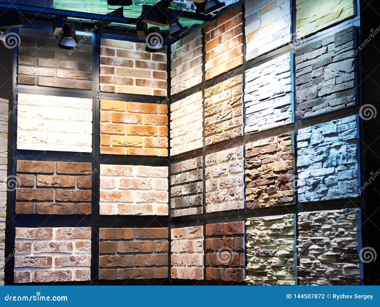 Bricks Panels in Construction Shop Stock Photo - Image of panel, store ...