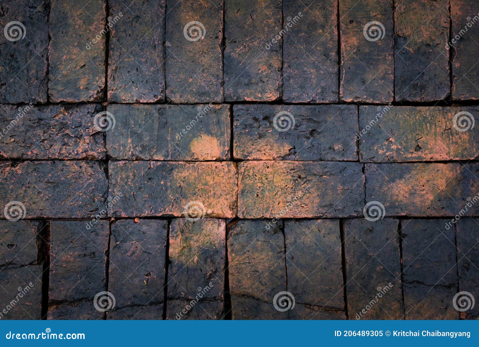 Bricks Pattern,Old and Dirty Brick for Walkway Stock Image - Image of ...