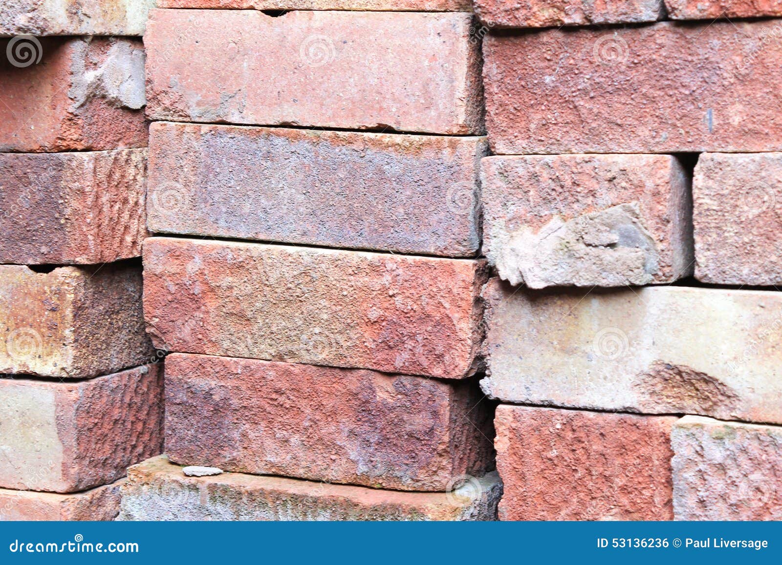 Bricks in a pile close up stock photo. Image of pile - 53136236