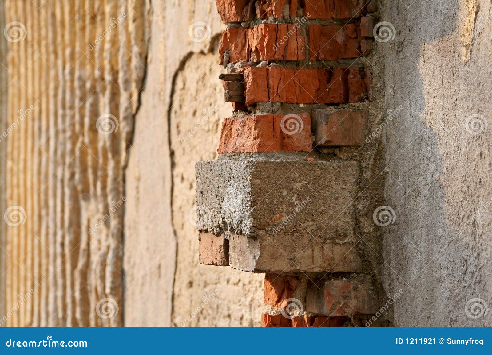 Bricks and plaster stock image. Image of parget, bricks - 1211921