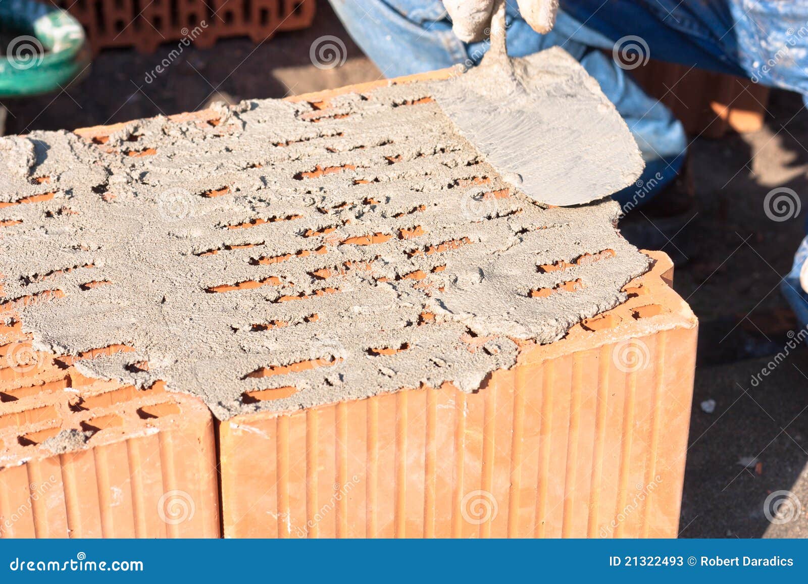Bricks and plaster stock image. Image of work, build - 21322493