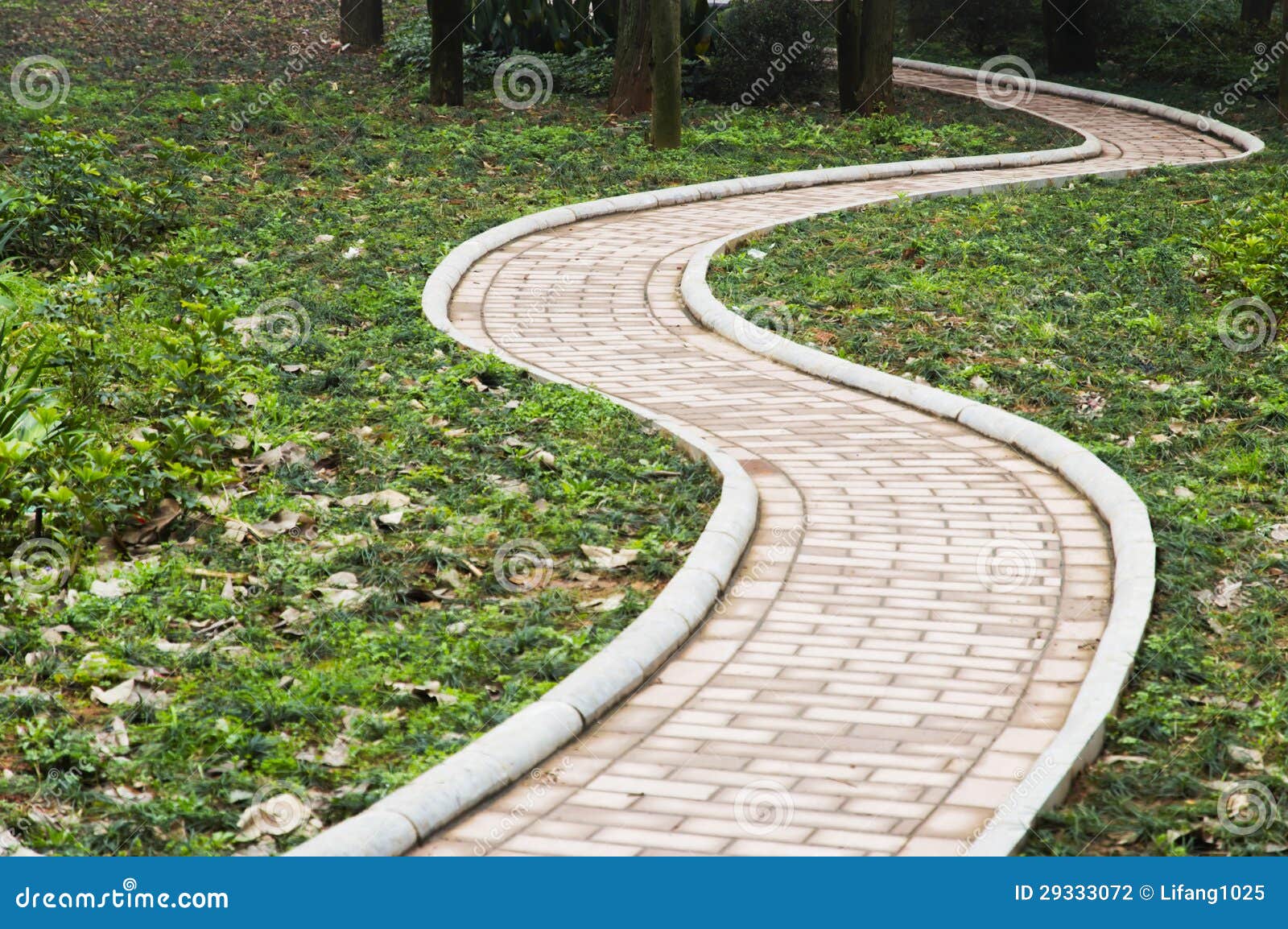 Bricks Road stock photo. Image of vibrant, grasses, green - 29333072