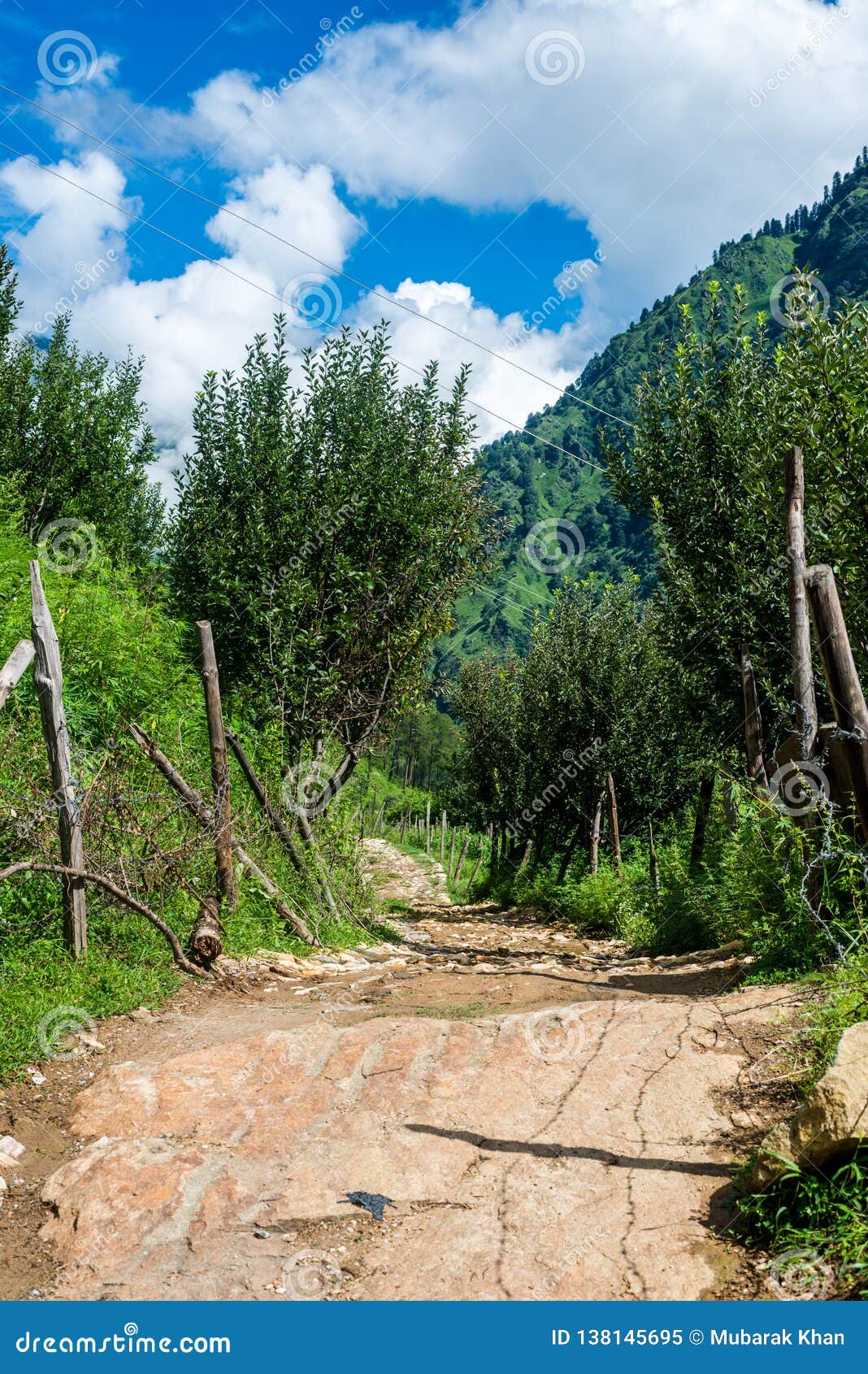 Bricks Road and Off-road in Himalaya, India Stock Image - Image of ...