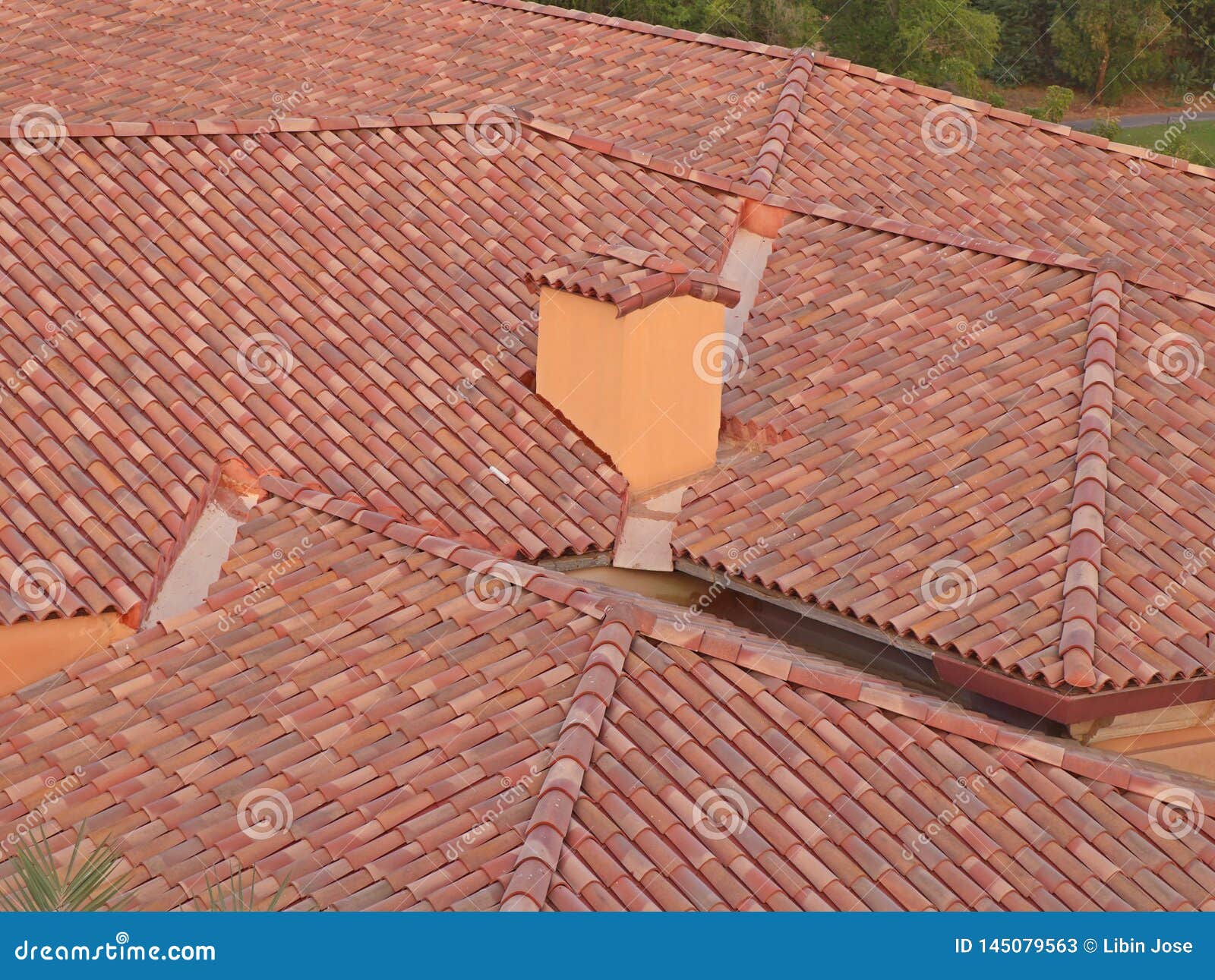 Bricks and Roof Tiles in a Building Stock Image - Image of detail ...
