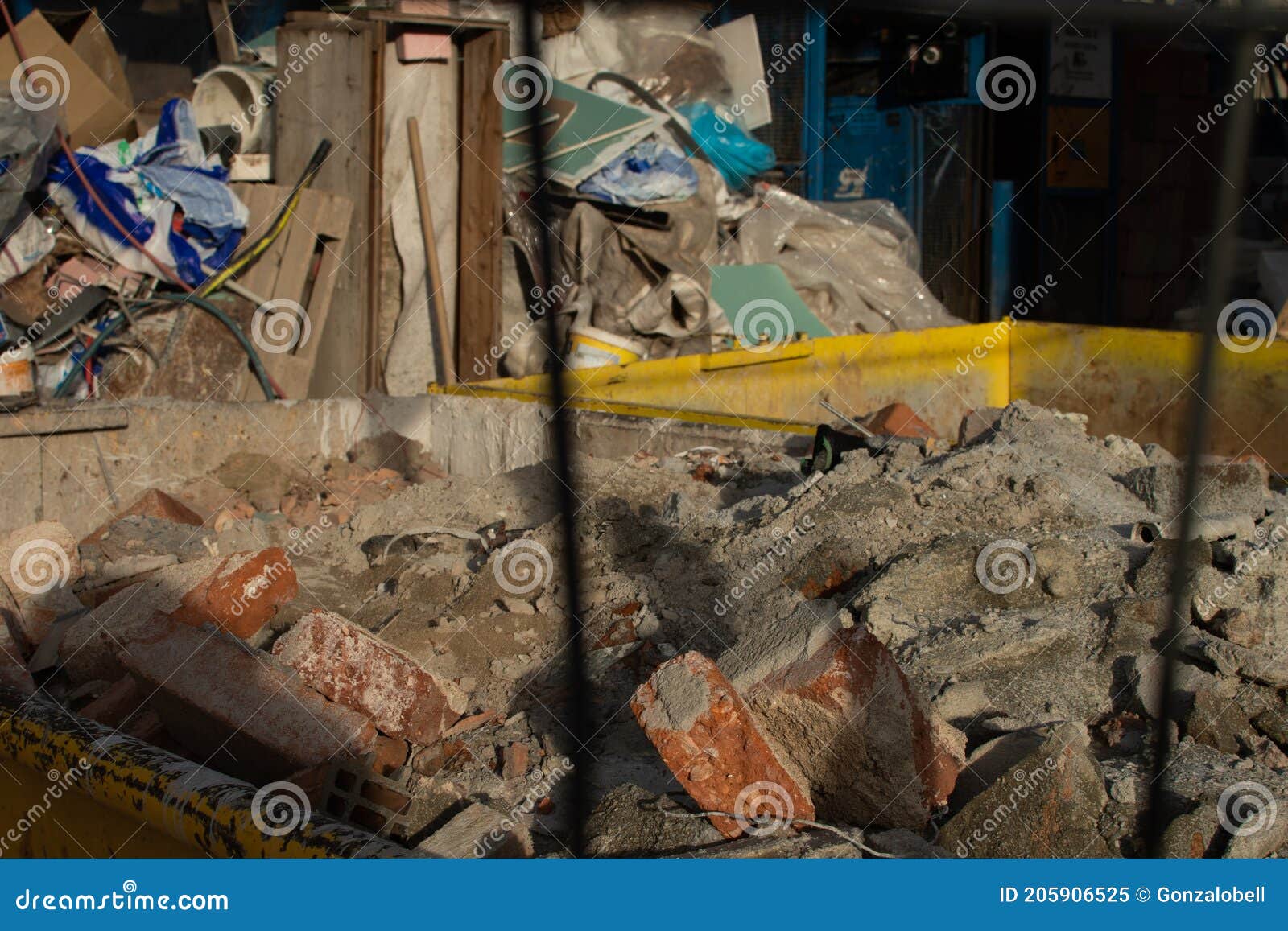 Bricks and Rubbish after Demolition with Rotten and Rusty Metals Stock ...