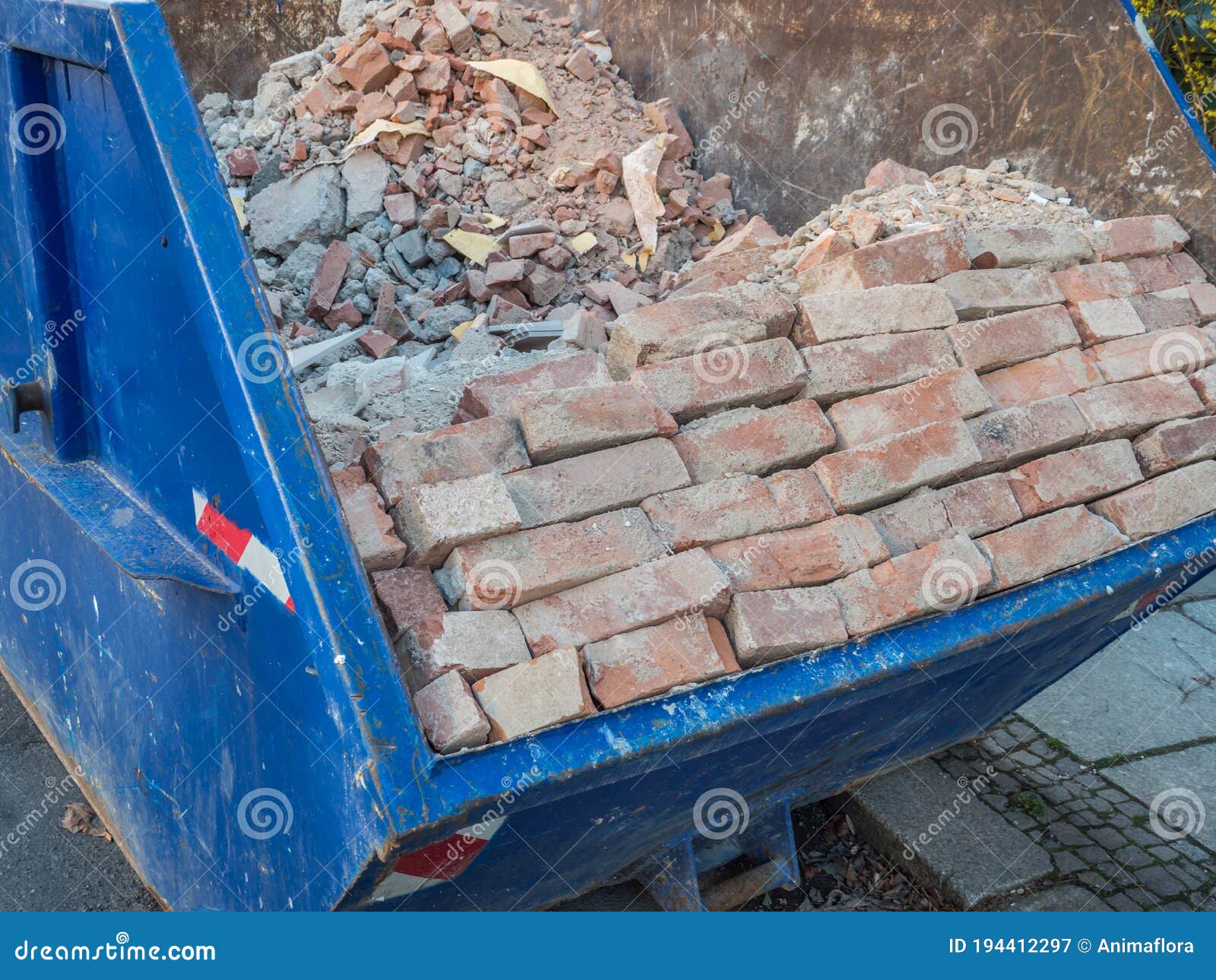 Bricks Rubble Container Waste Image Stock Image - Image of clinker ...