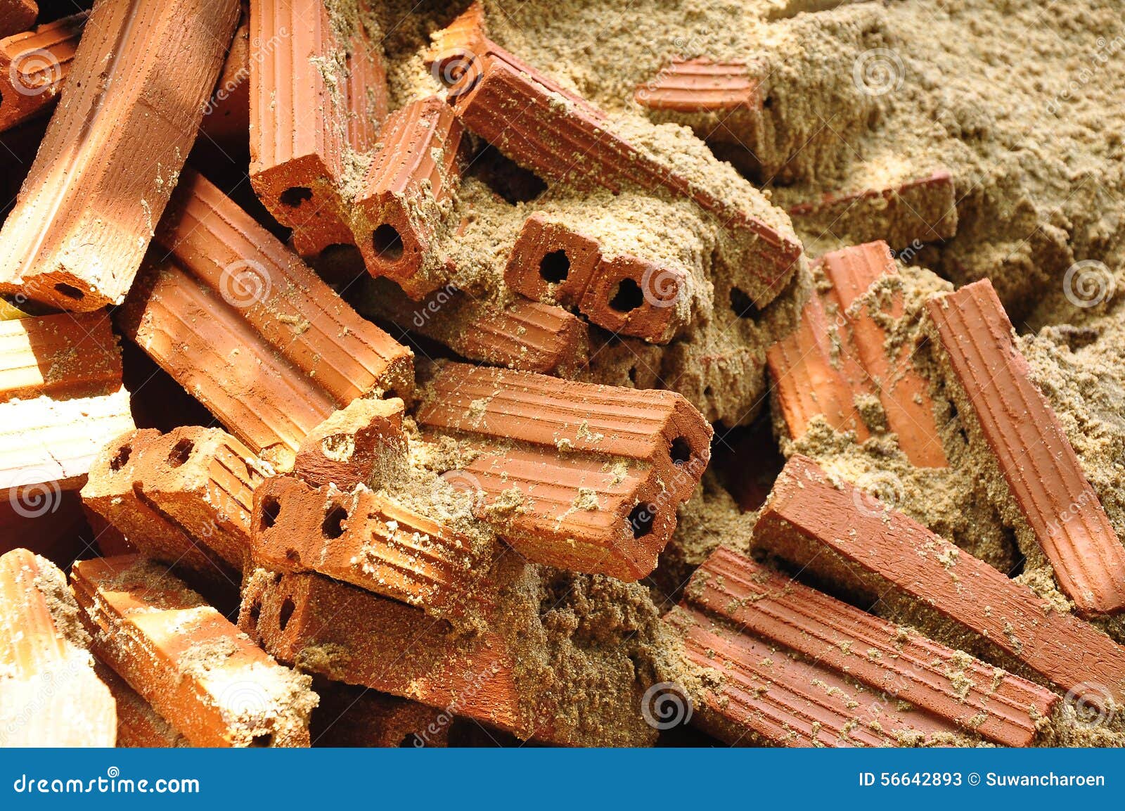 Bricks and sand stock image. Image of bricks, hard, texture - 56642893