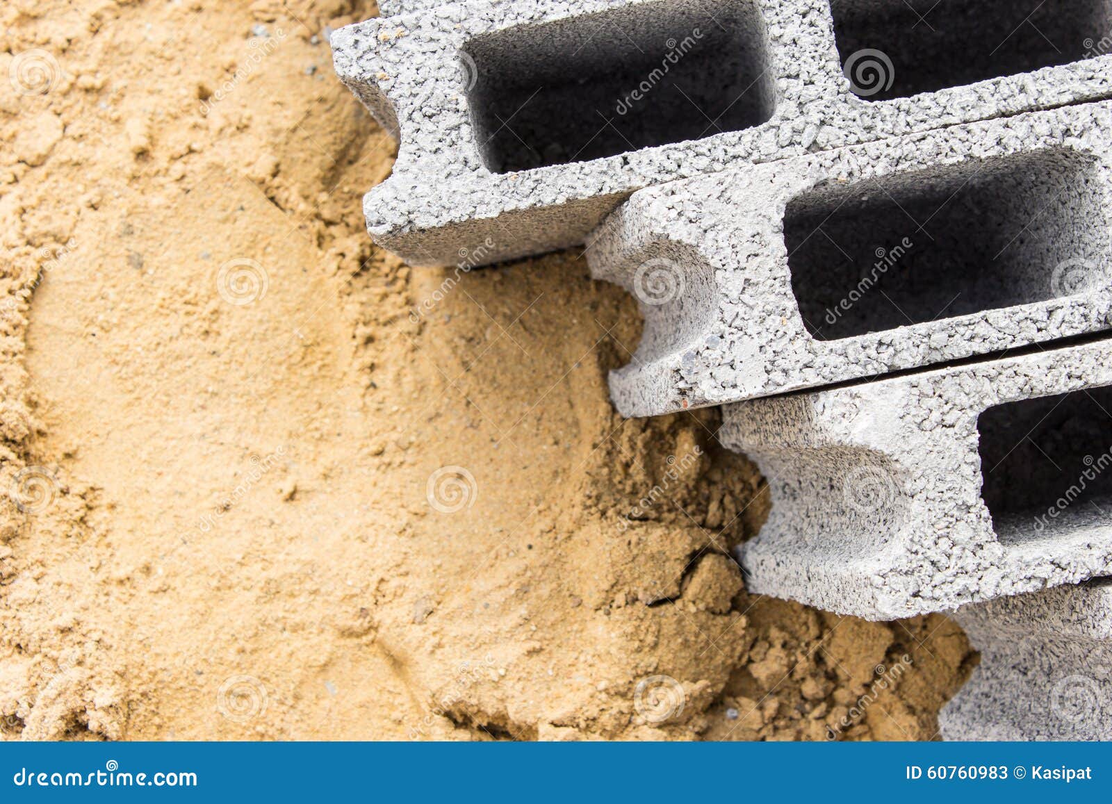 Bricks on the sand. stock image. Image of building, construction - 60760983