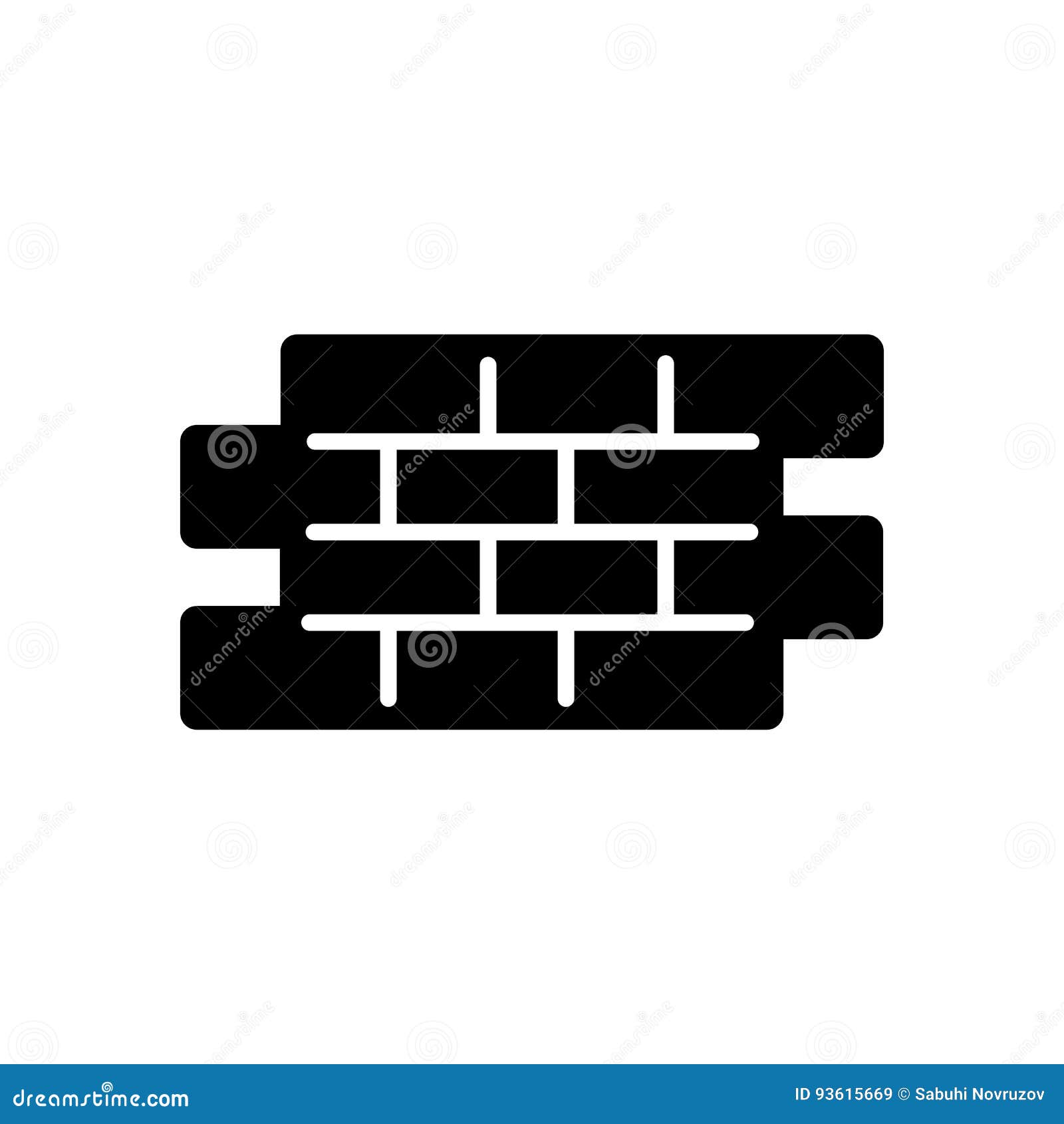Bricks Simple Vector Icon. Black and White Illustration of Brick. Solid ...