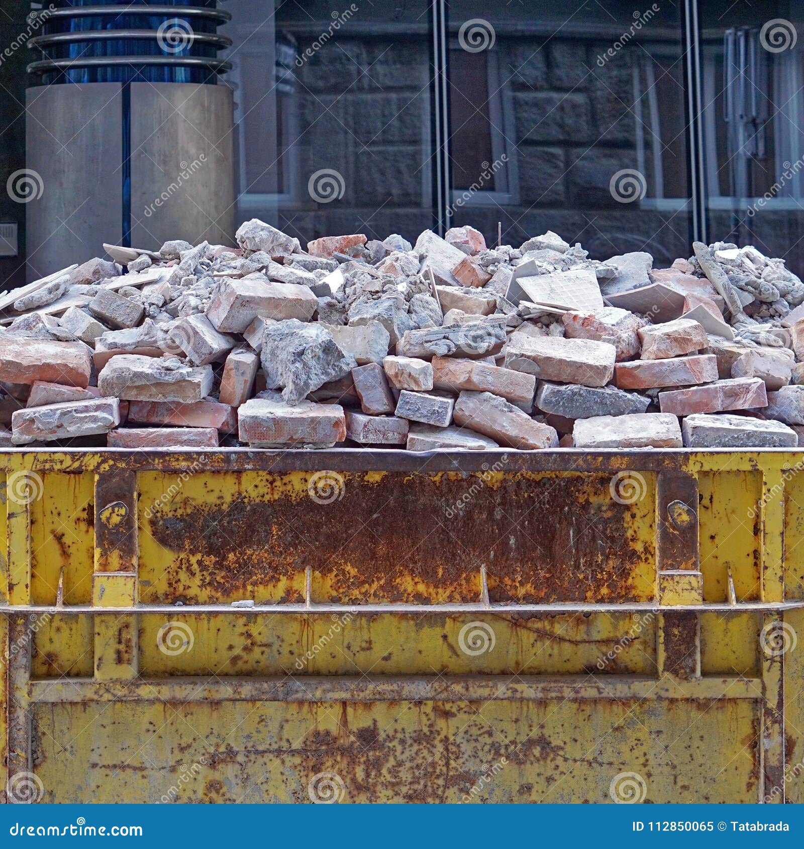 Bricks in skip stock image. Image of construction, debris - 112850065