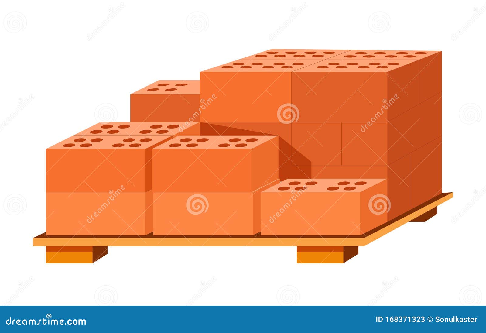 Pile Of Bricks. Heap Of Building Construction Material. Vector ...