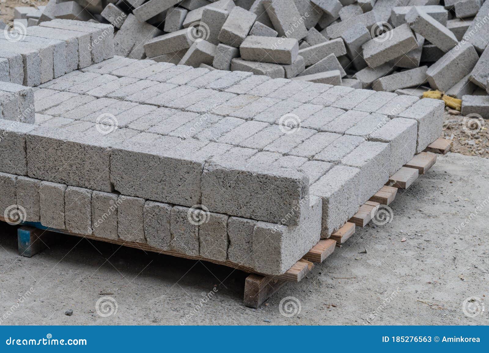 Bricks Stacked on Wooden Pallet Stock Image - Image of haphazardly ...