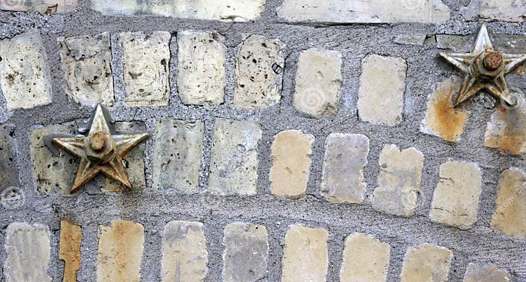 Bricks and Stars stock image. Image of aged, mortar, background - 10159823