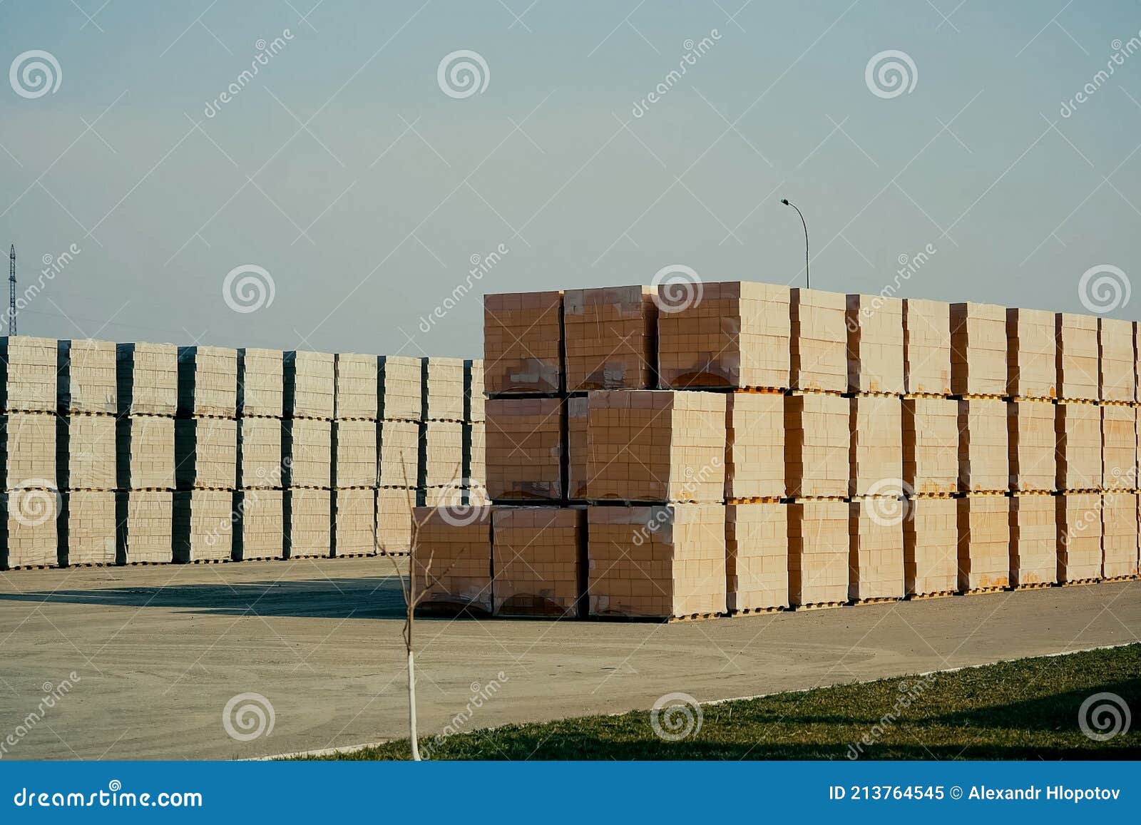 Bricks are Stored in an Open Air Warehouse. Red Brick Stock Image ...