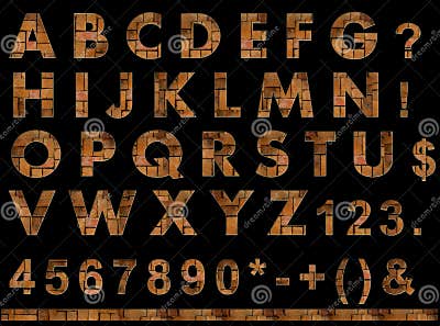 Bricks font stock illustration. Illustration of rough - 14461638