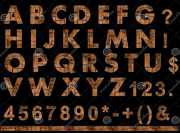 Bricks font stock illustration. Illustration of rough - 14461638