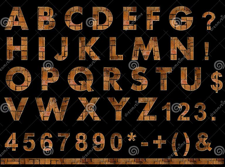 Bricks font stock illustration. Illustration of rough - 14461638