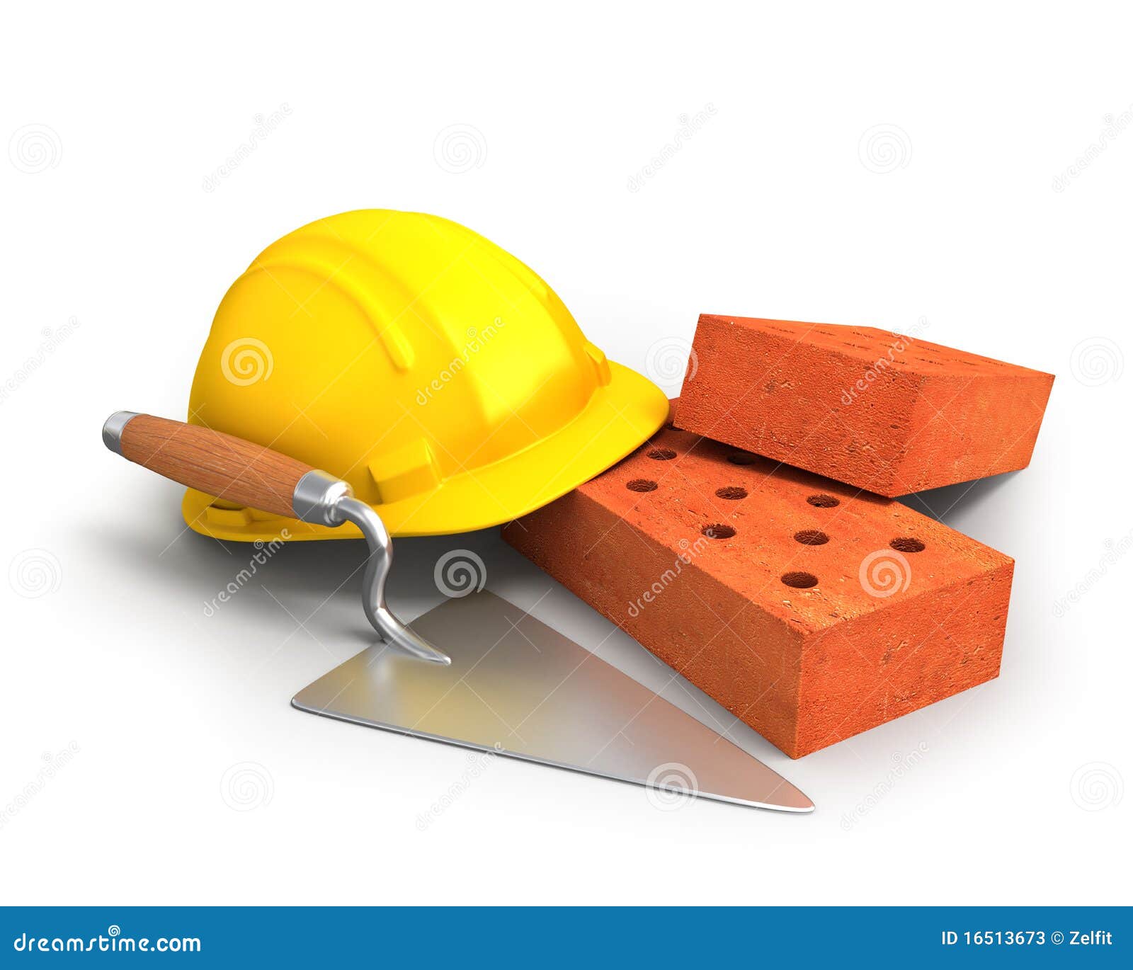 Trowel With A Yellow Handle. Vector Illustration On White Background ...